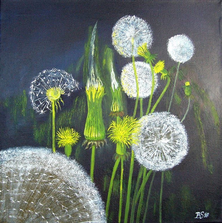 Dmuchawce. - obrazy akryl - Bogumiła Szufnara - Galeria Sztuki Haloart