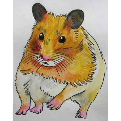 Chomiczek - rysunki tech.mieszana - Włodek Rybacki - Galeria Sztuki Haloart